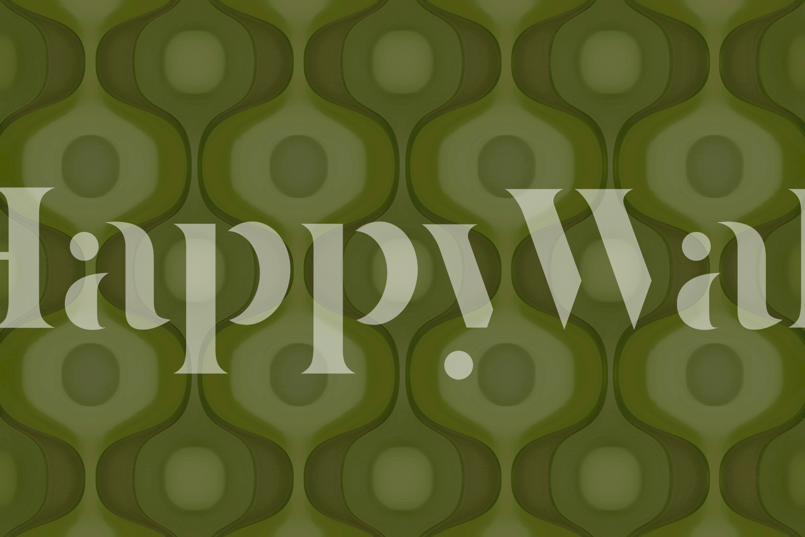 Green Retro Wavy Wallpaper for Modern Rooms
