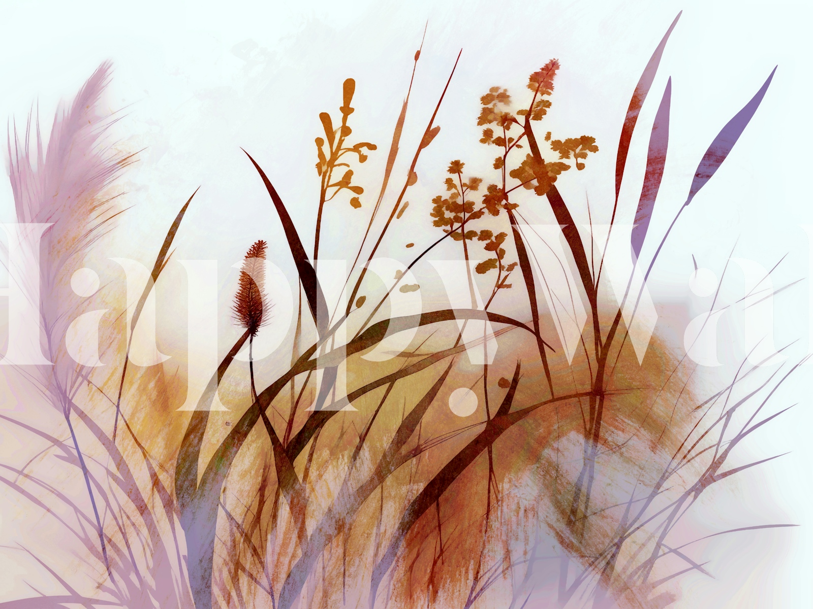 Autumn Whisper Grass Wallpaper | happywall.com
