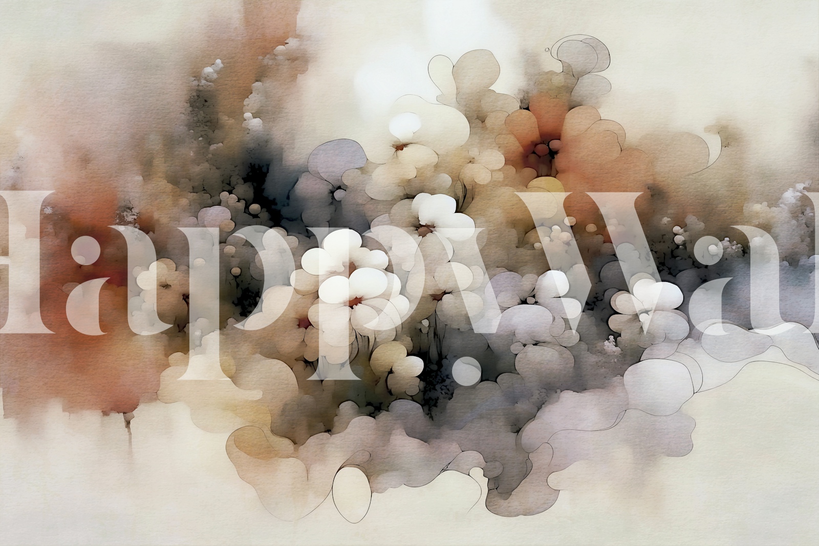 Abstract Floral Watercolor Wallpaper