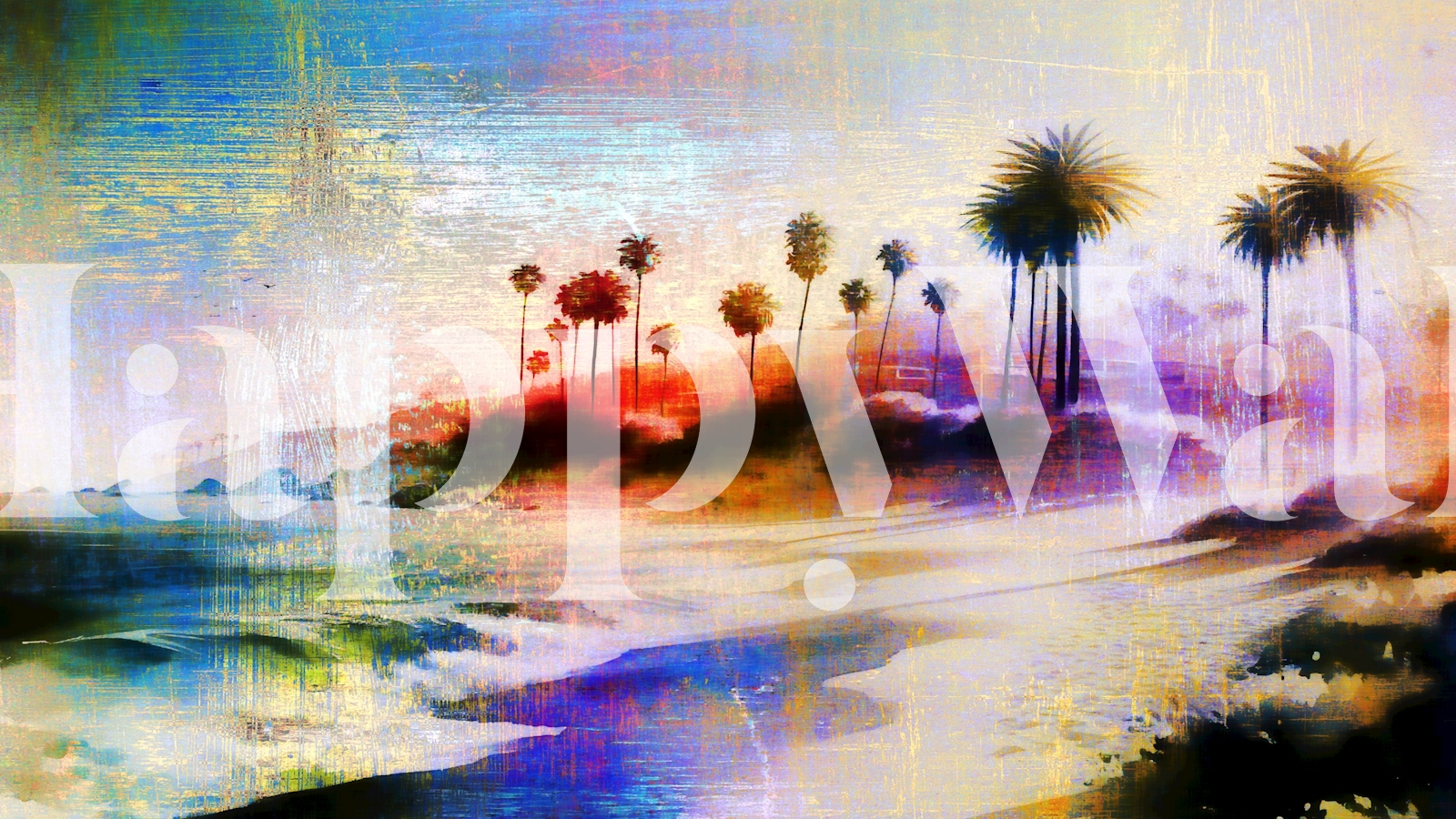 California Beach Vibes Art Wallpaper | happywall.com