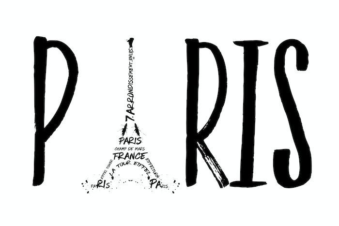 Paris Typography Wallpaper - Buy Online at Happywall