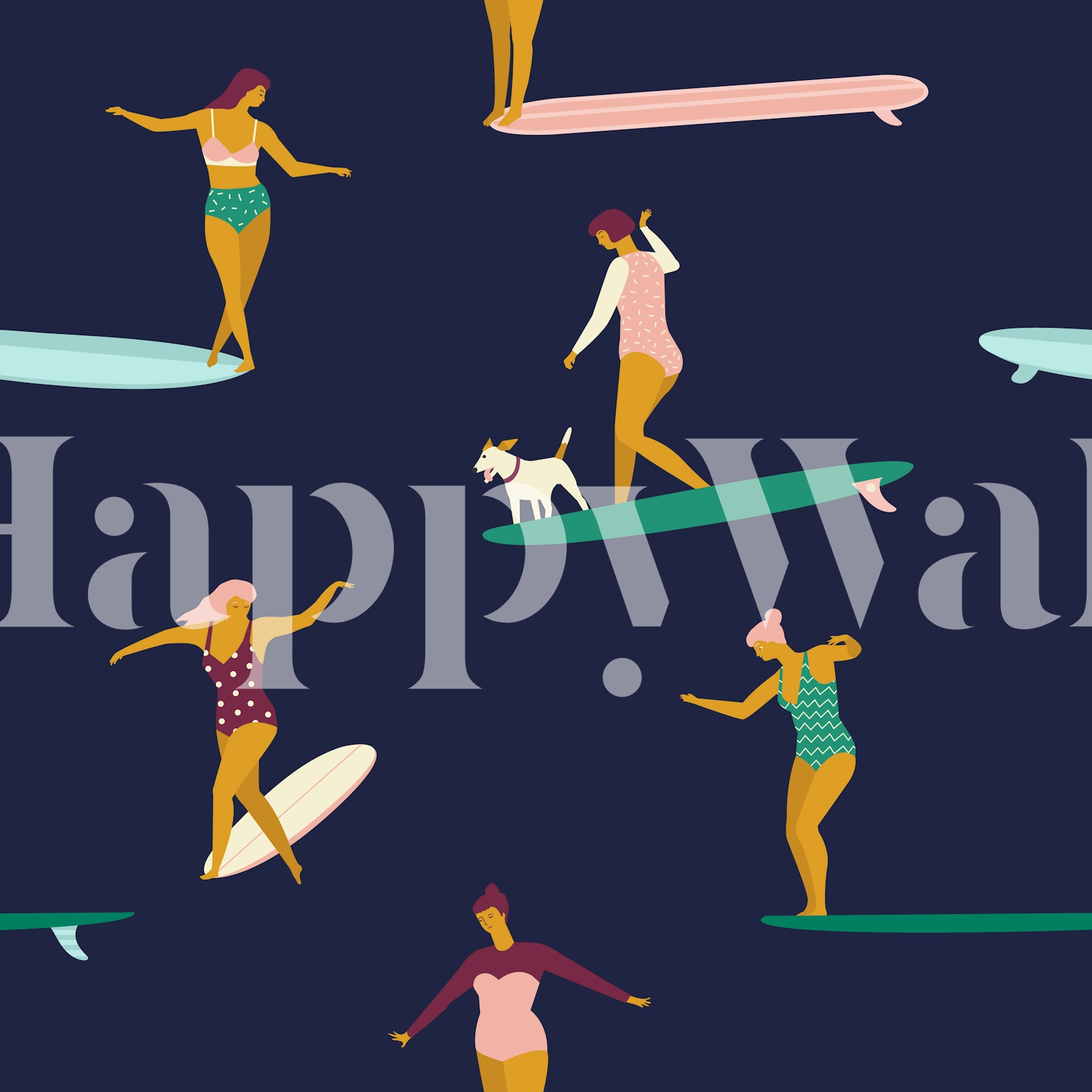 Soul surfers dark blue | happywall.com