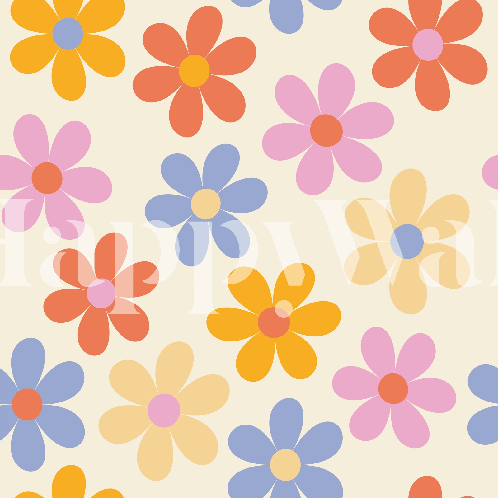 Groovy Daisy Delight Wallpaper - Happywall