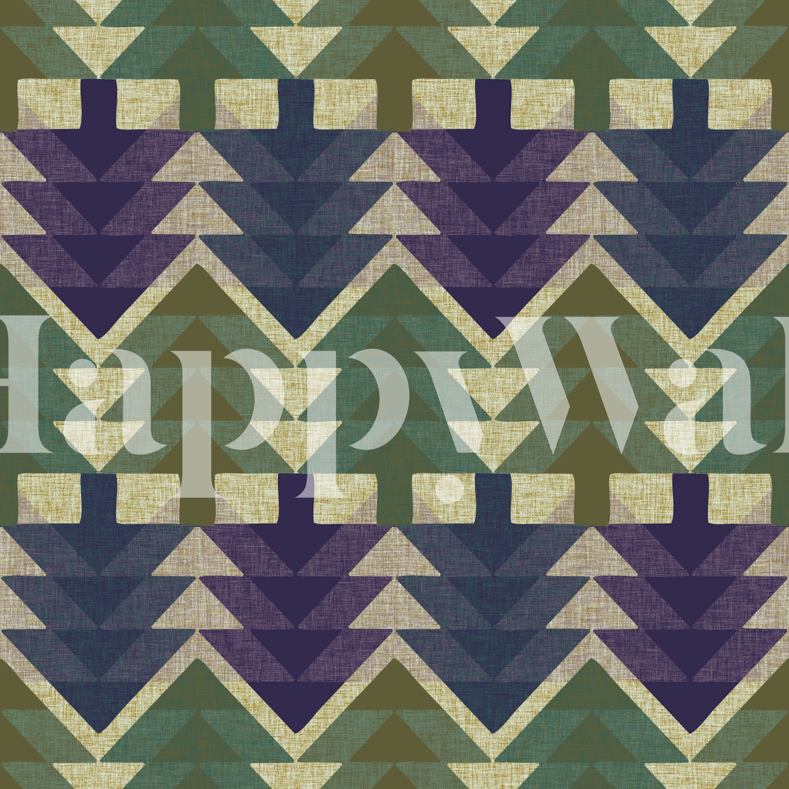 Geometric Forest Green and Purple Wallpaper