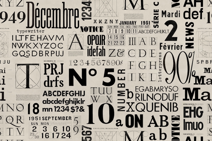 Retro Letterpress Typography Mix - Happywall