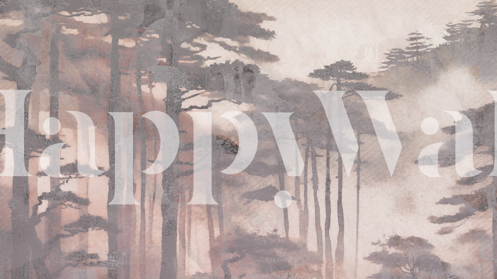 Soft Forest Grey Tree Wallpaper