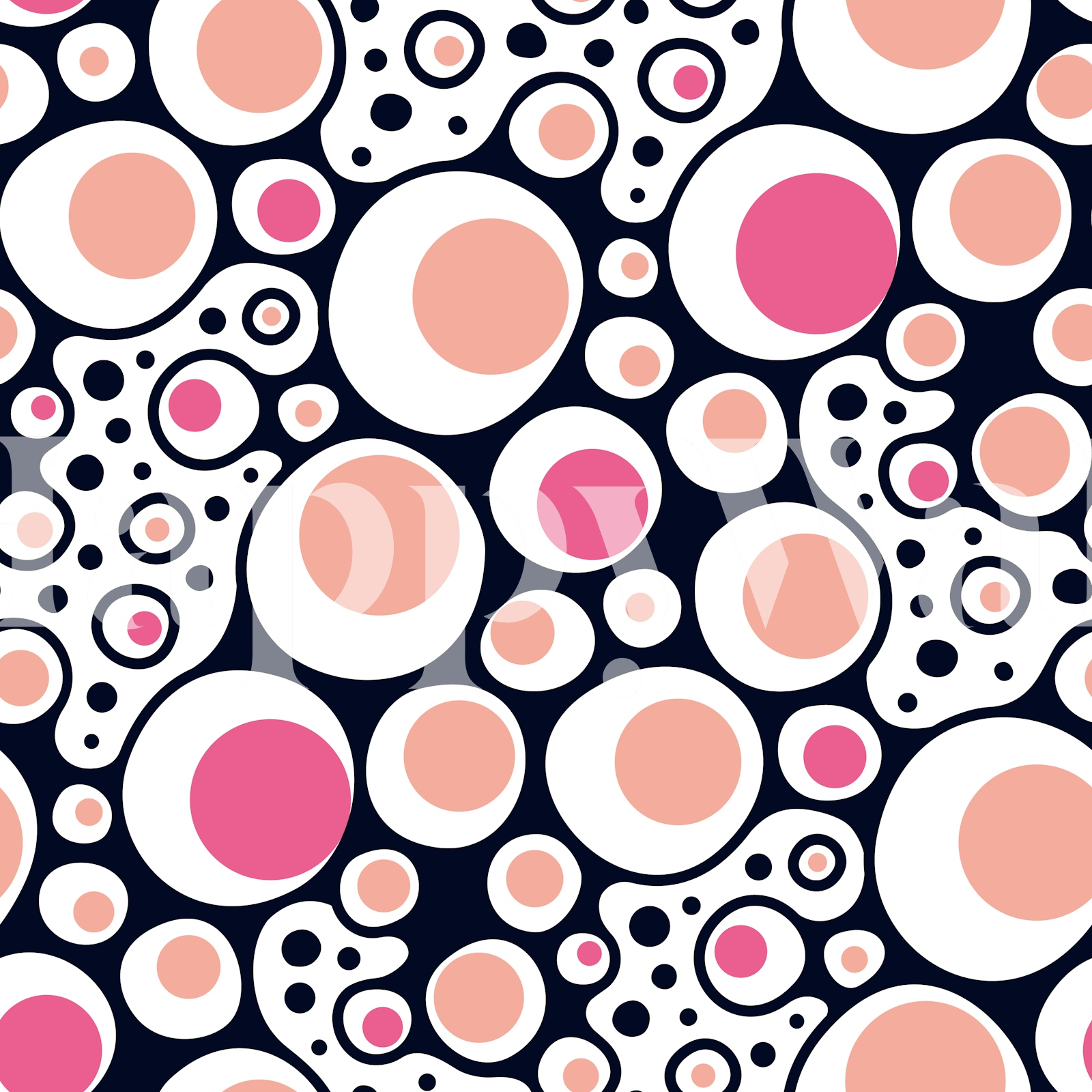 Navy and Pink Orbs Wallpaper | happywall.com