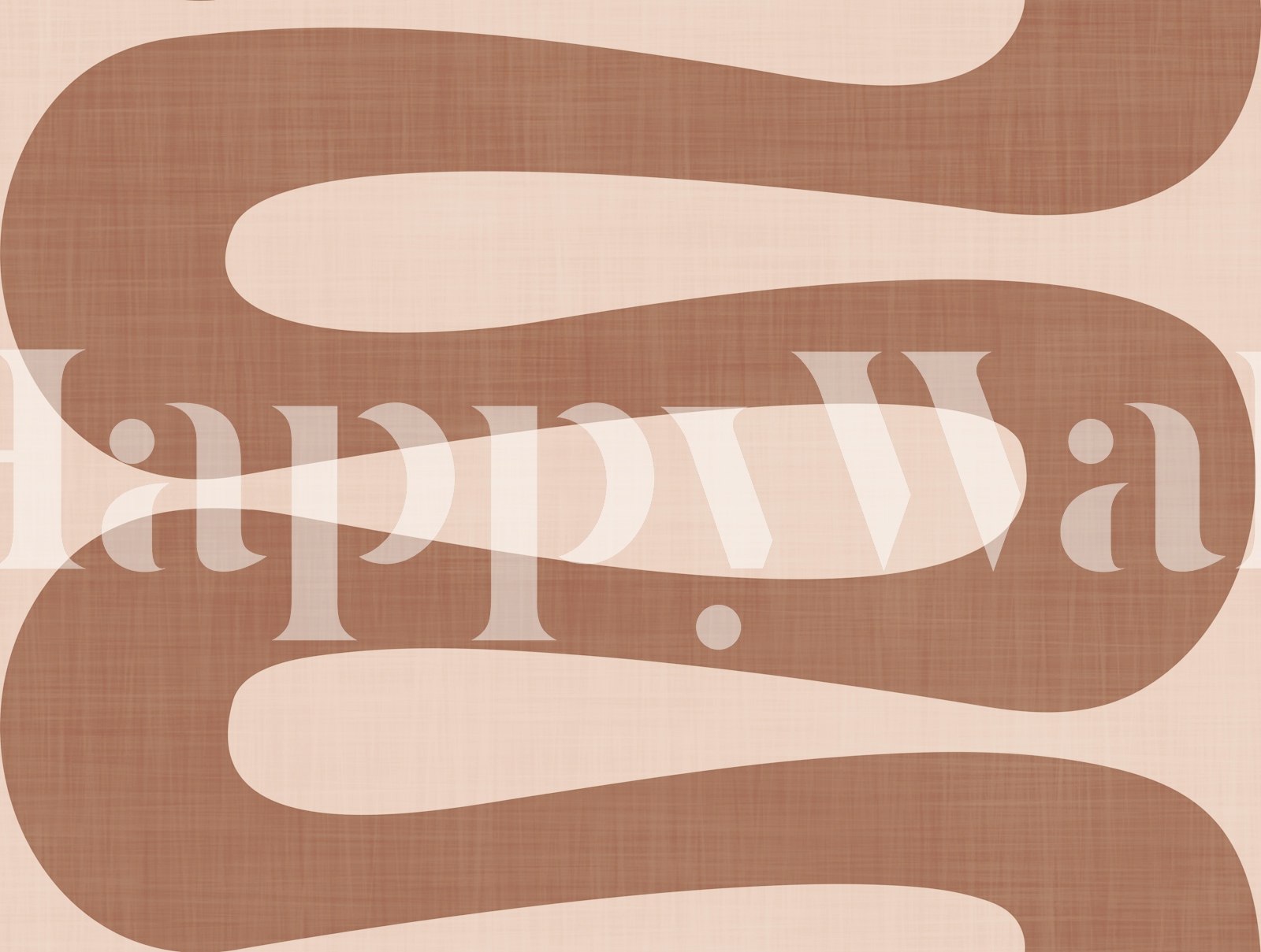Abstract Curve Stripe Mocha Mousse Brown | Happywall