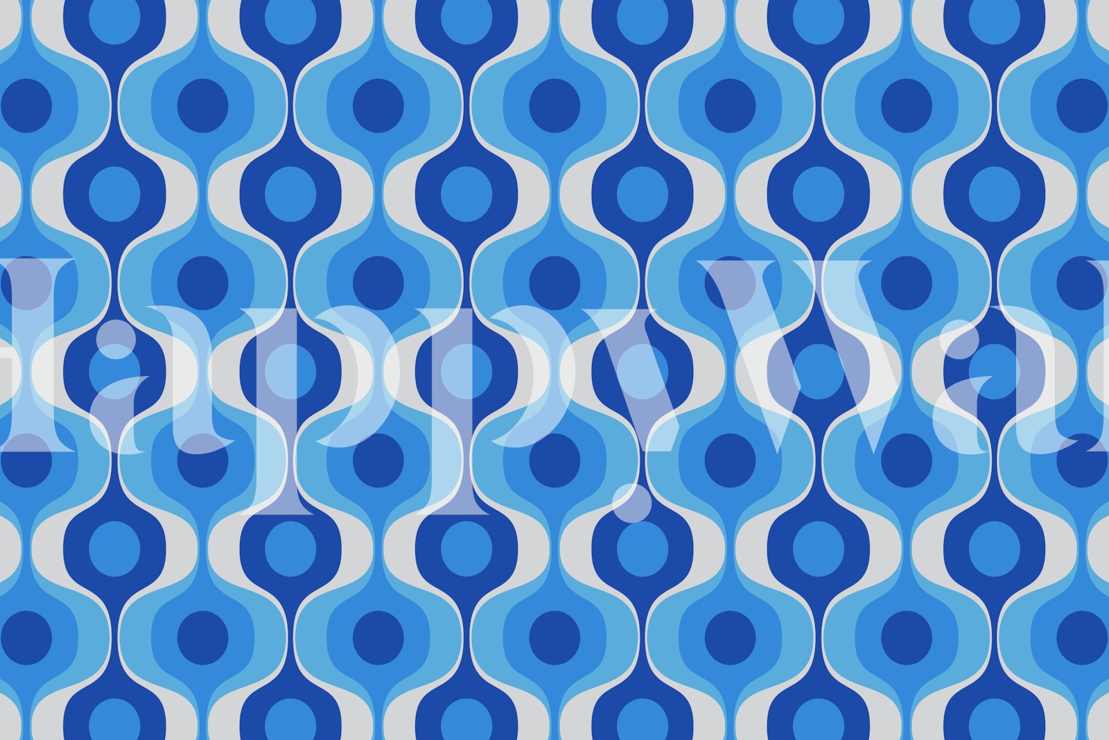 Blue Geometric Waves Wallpaper