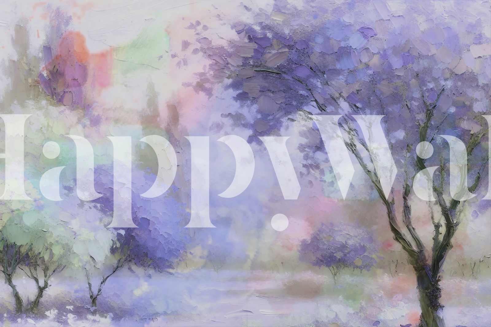 Pastel Floral Tree Wallpaper for Bedroom Living Room