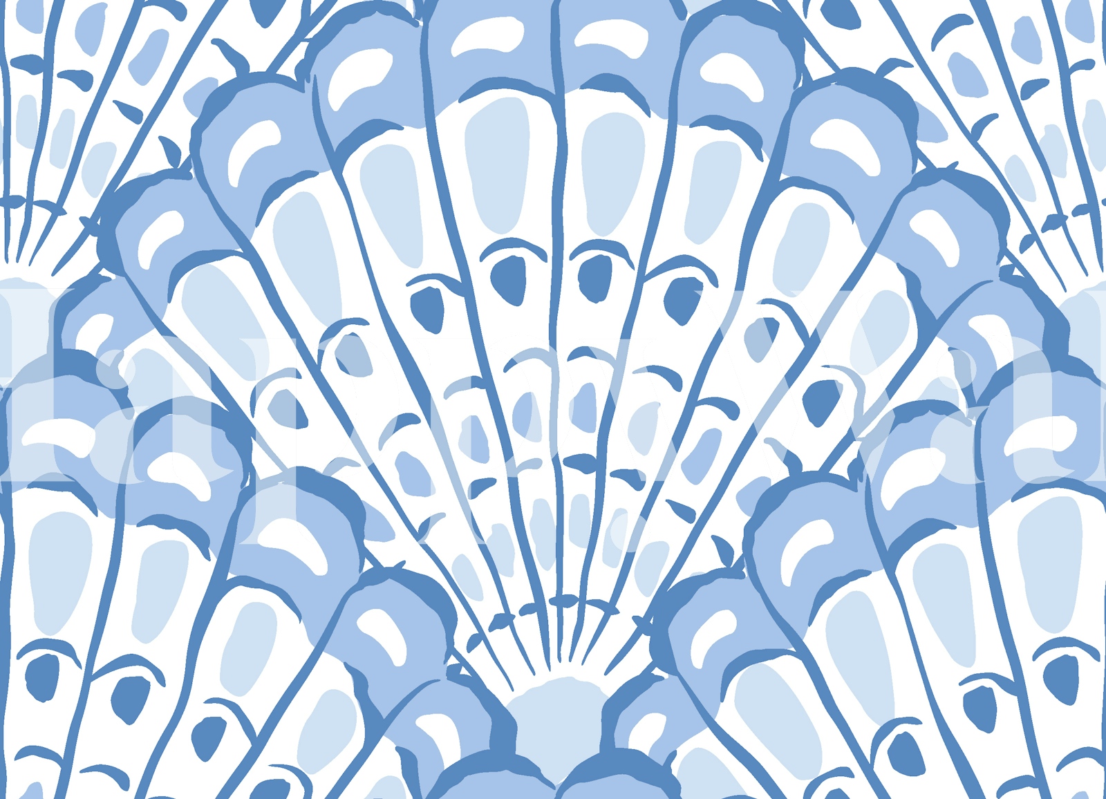 Blue Scallop Seashell Wallpaper