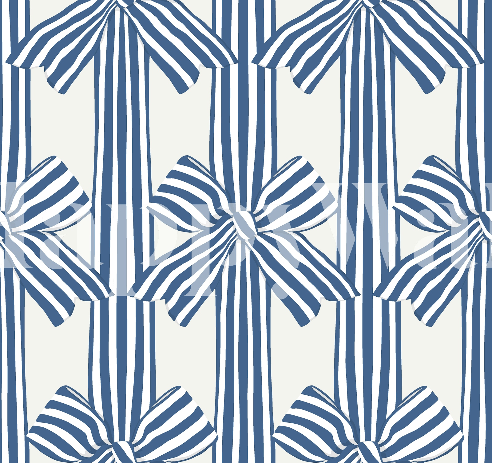 Festive Bows - Navy Blue Wallpaper