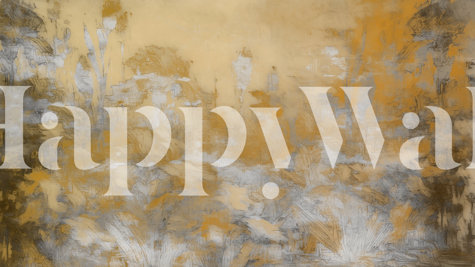 Golden Wildflower Dreamscape Wallpaper | happywall.com