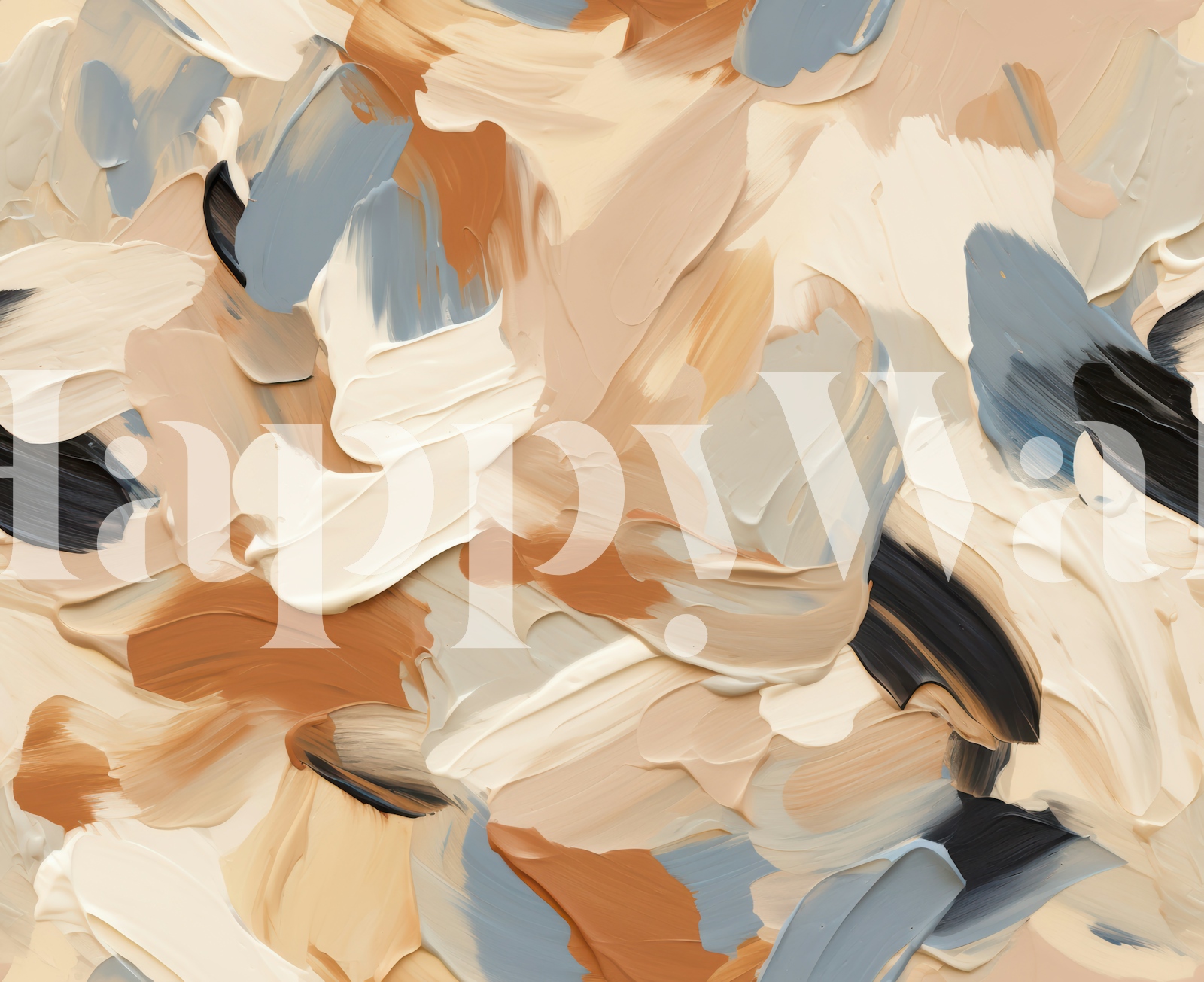 Mocha Brown Abstract Brush Strokes Wallpaper