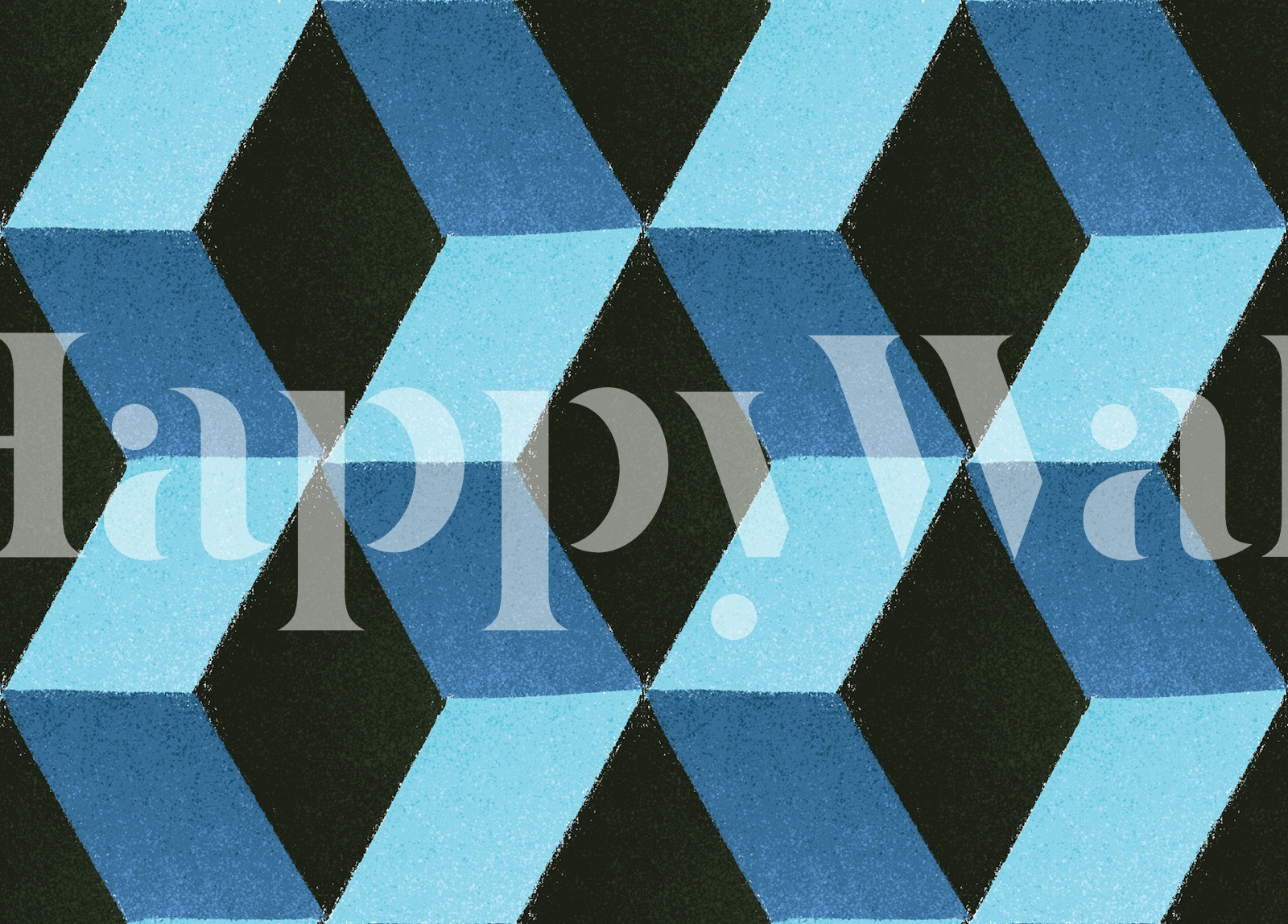 Blue Geometric Cube Wallpaper