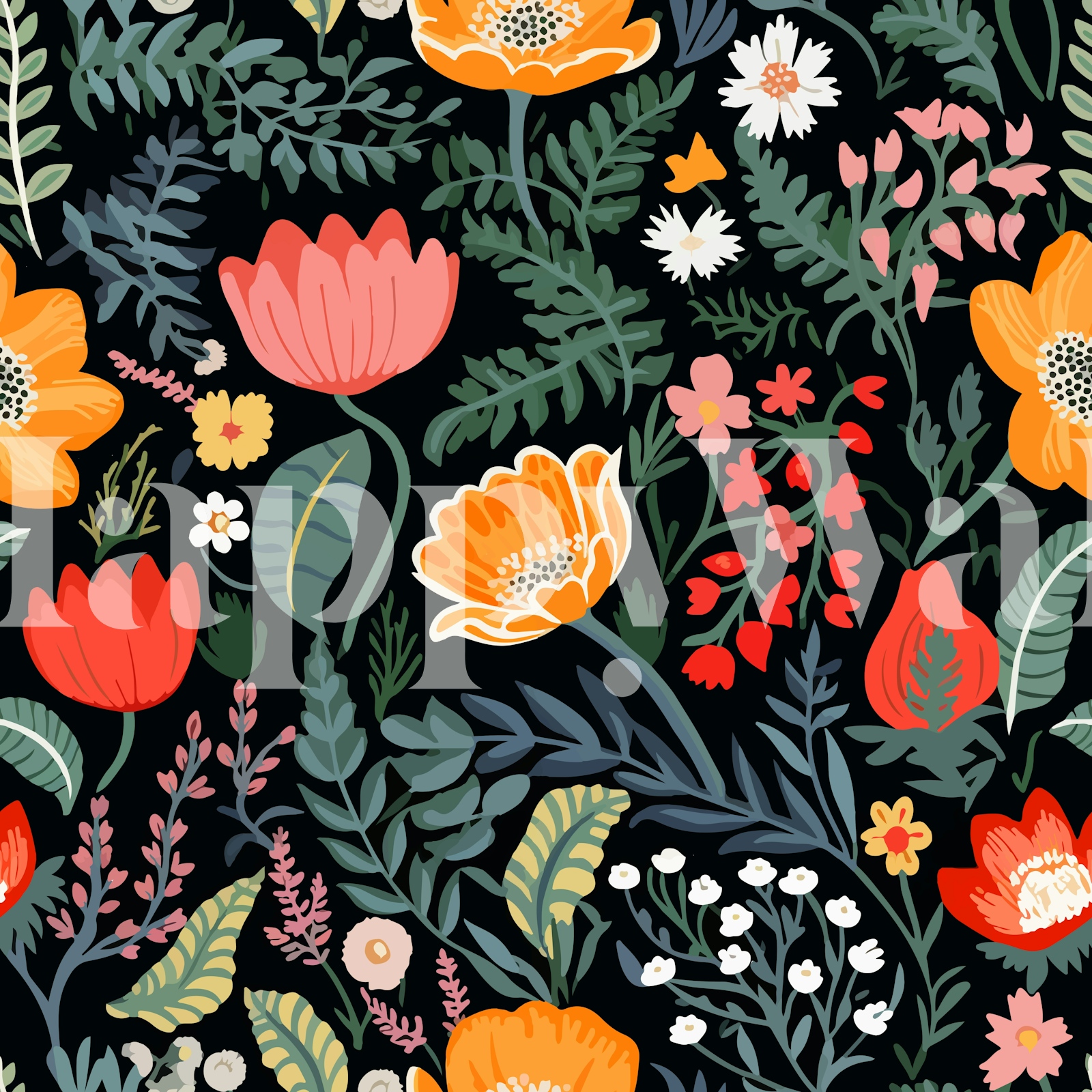 Blooming Meadows Wallpaper | happywall.com