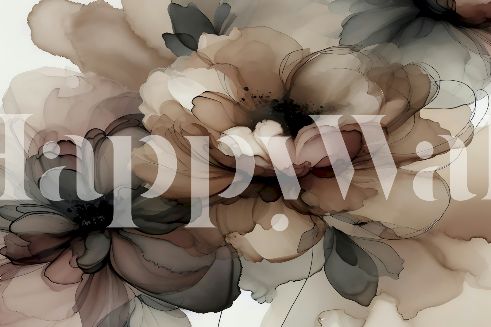 Blush Smoke Blooms Wallpaper | happywall.com