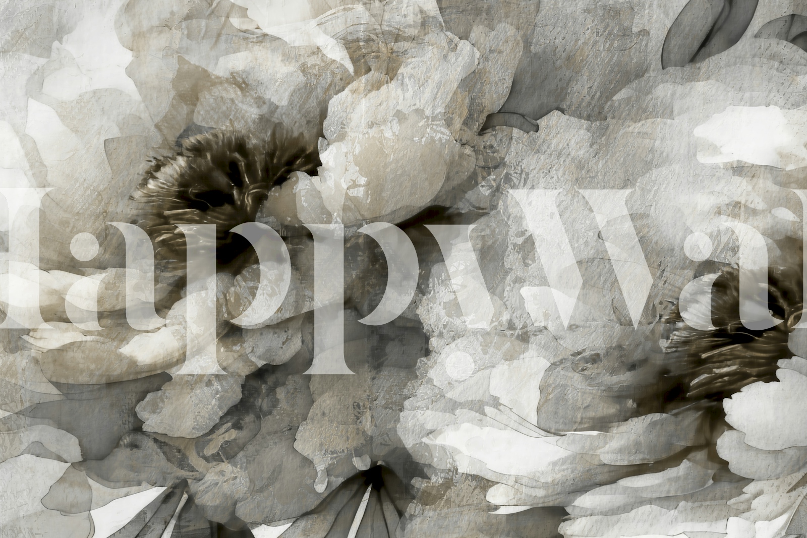 Monochrome Flora Fantasy - Wallpaper