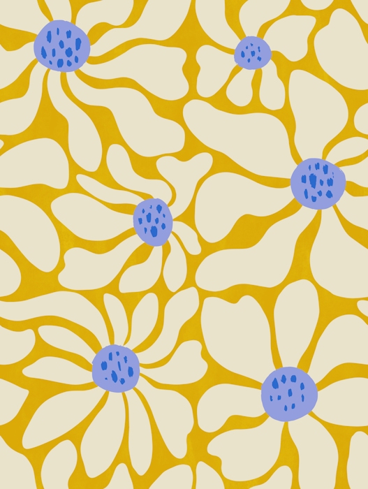 Vivid Daisy Flourish Wallpaper - happywall.com