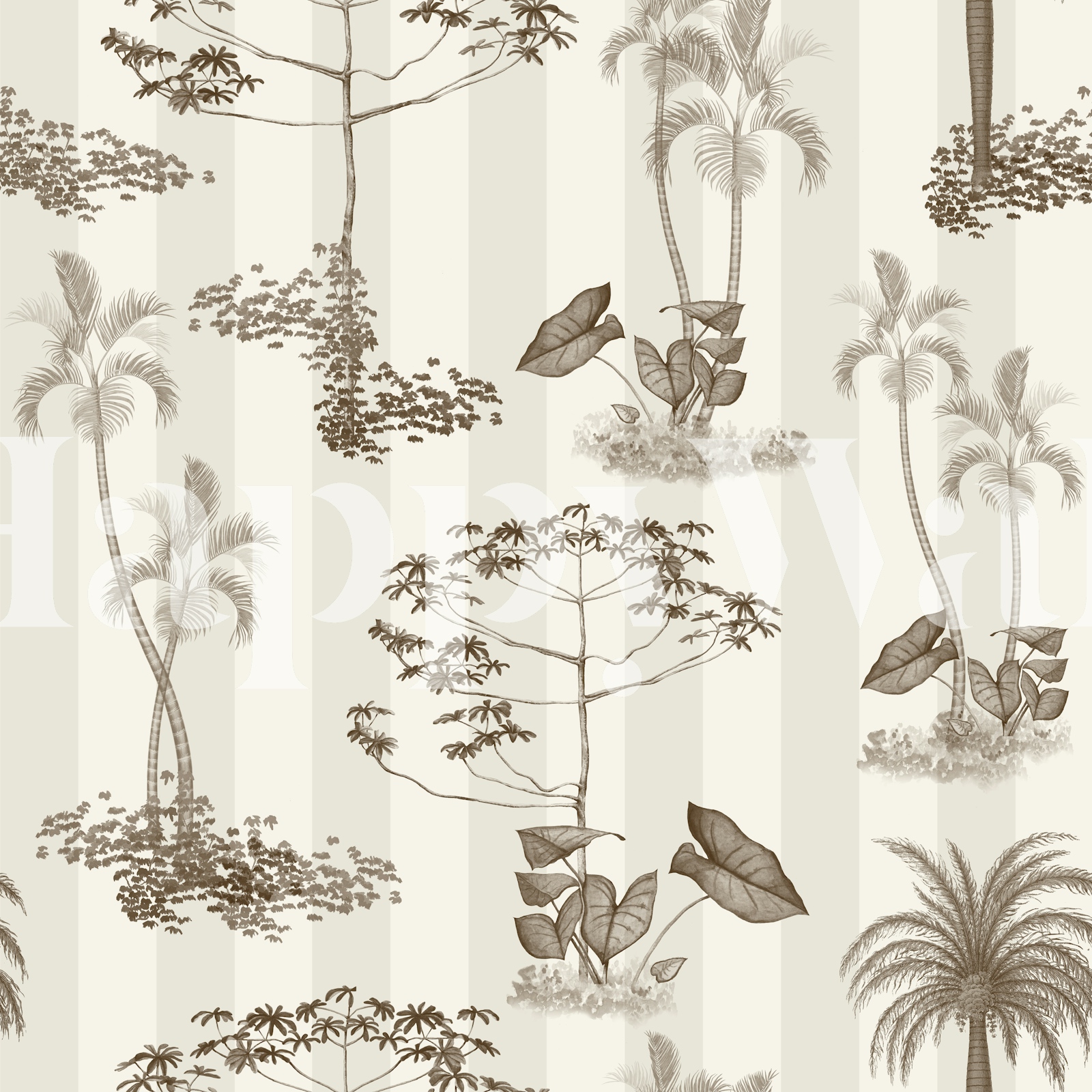 Stripes&Trees - Mocca Wallpaper