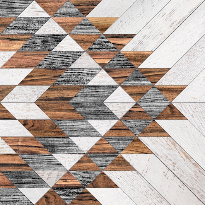 Geometric Wood Panel Wallpaper