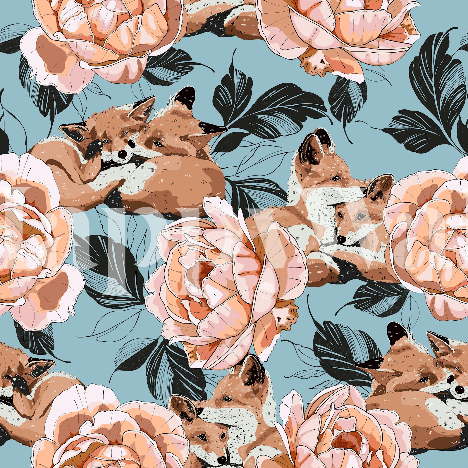 Mystic Fox Garden Scene - Happywall