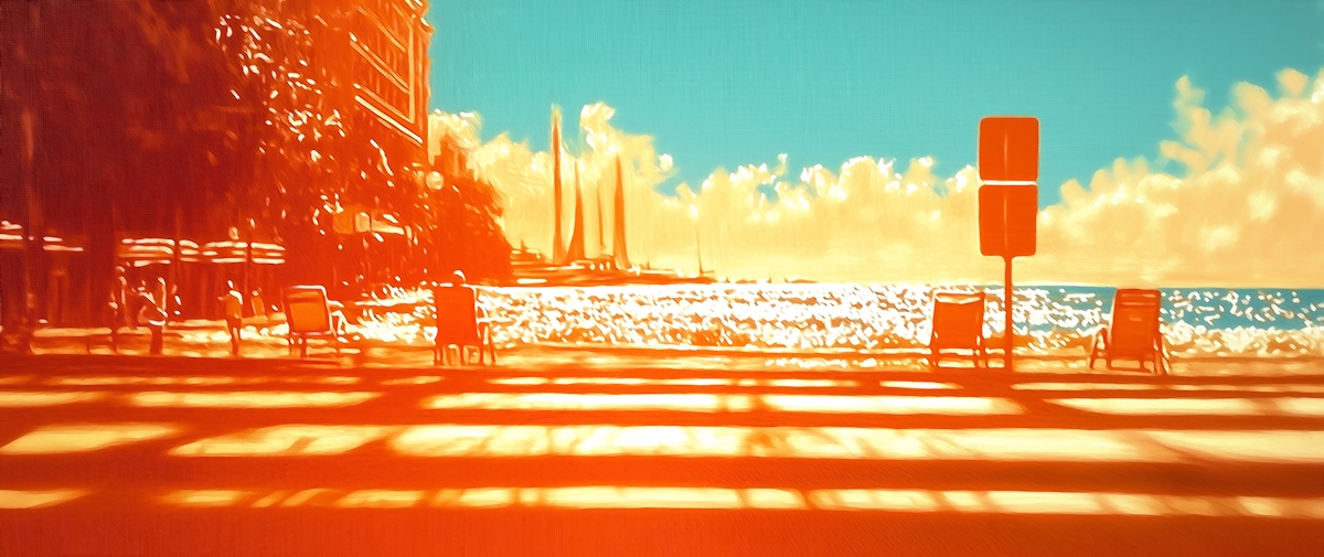 Beach Retro Wallpaper | happywall.com