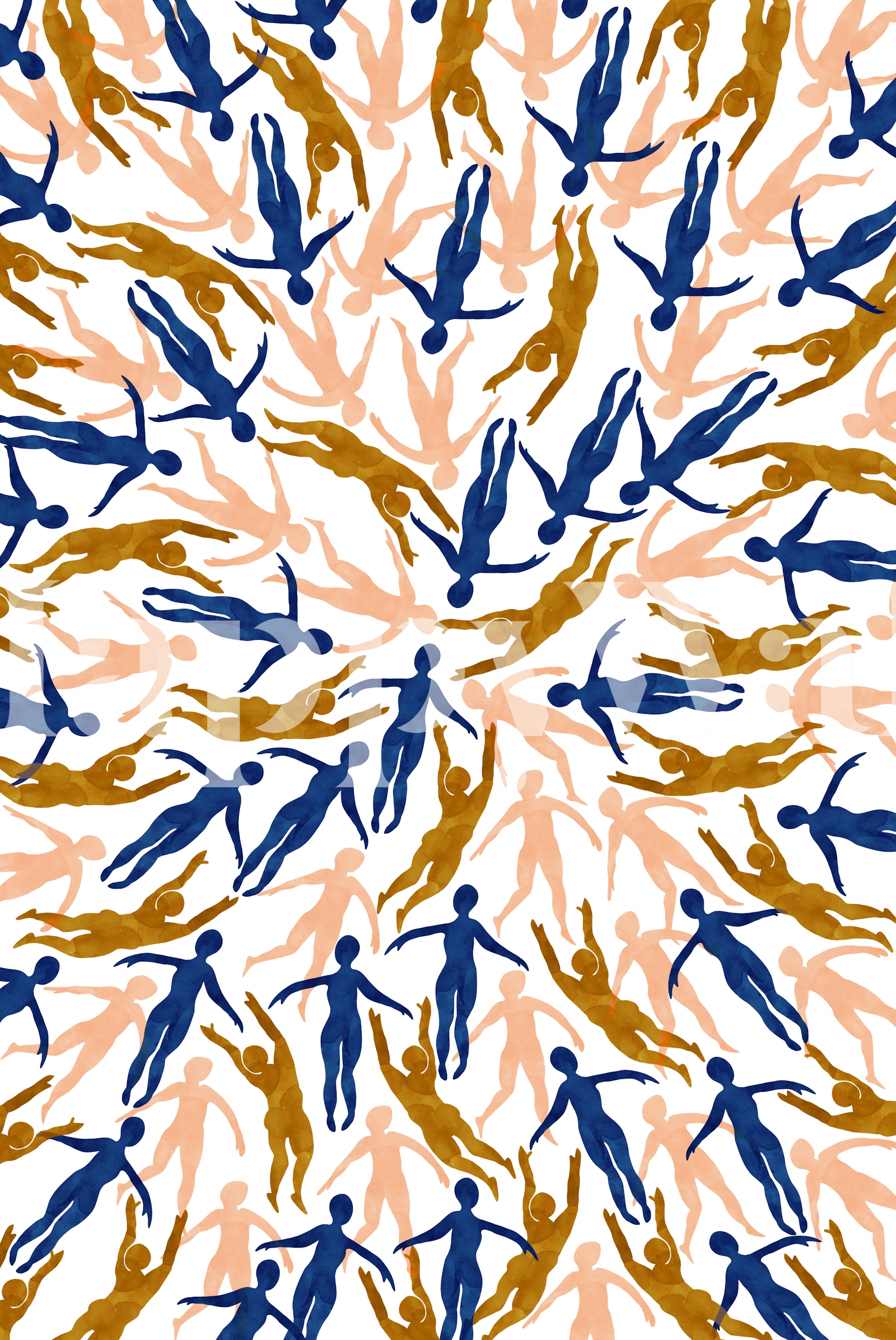 Abstract Human Dance Figurative Wallpaper