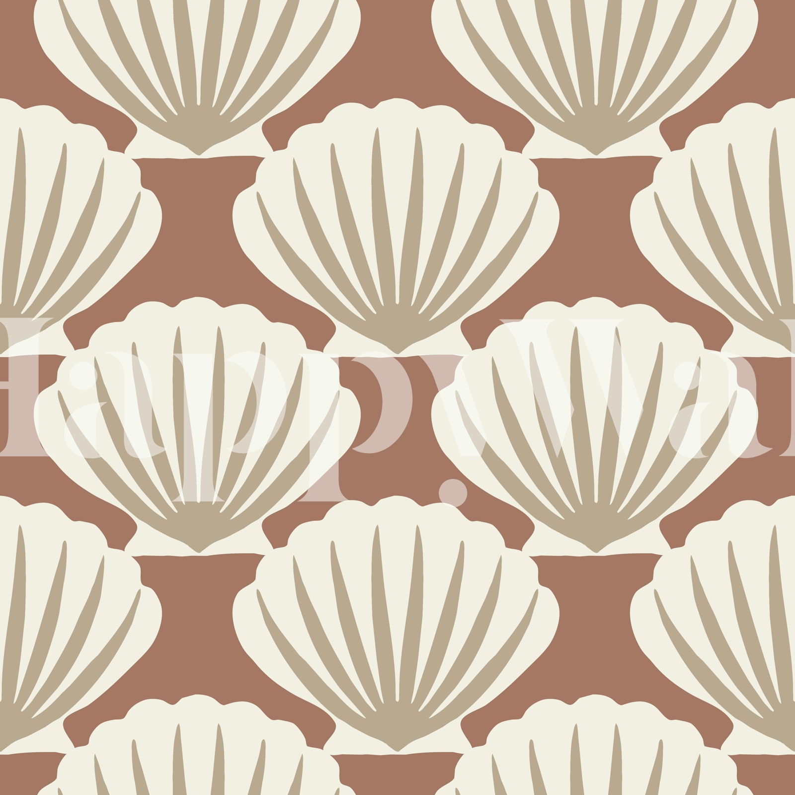 Seashell Mocha Mousse Harmony Wallpaper