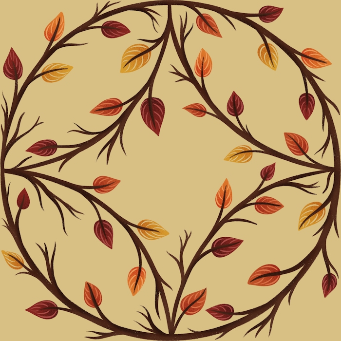 Geometric Autumn Leaves Wallpaper