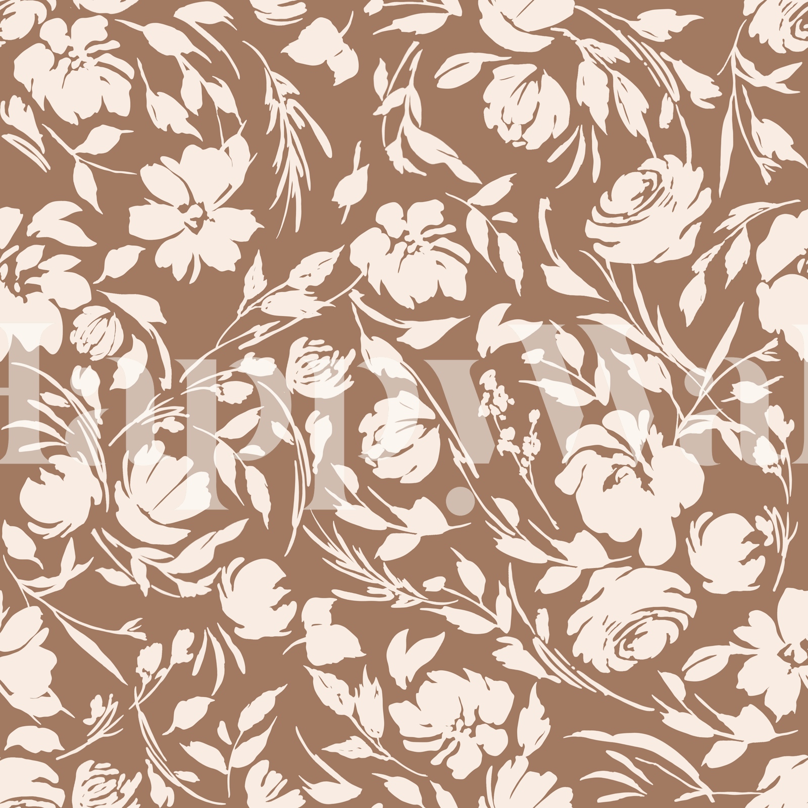 Floral Brown Wallpaper for Vintage Decor