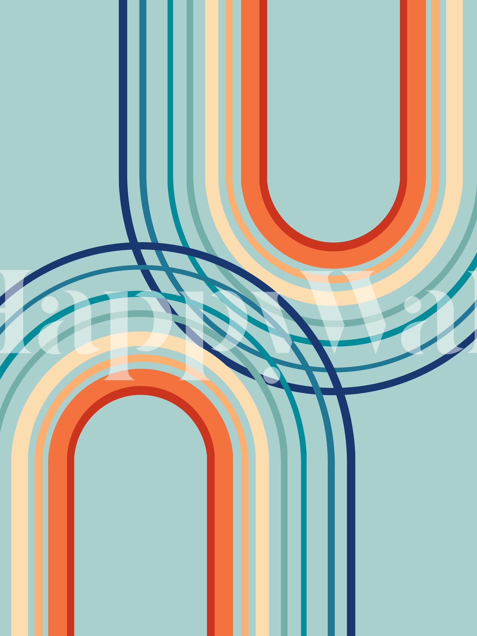 Rainbow Arch Minimal 2AA Wallpaper | Happywall