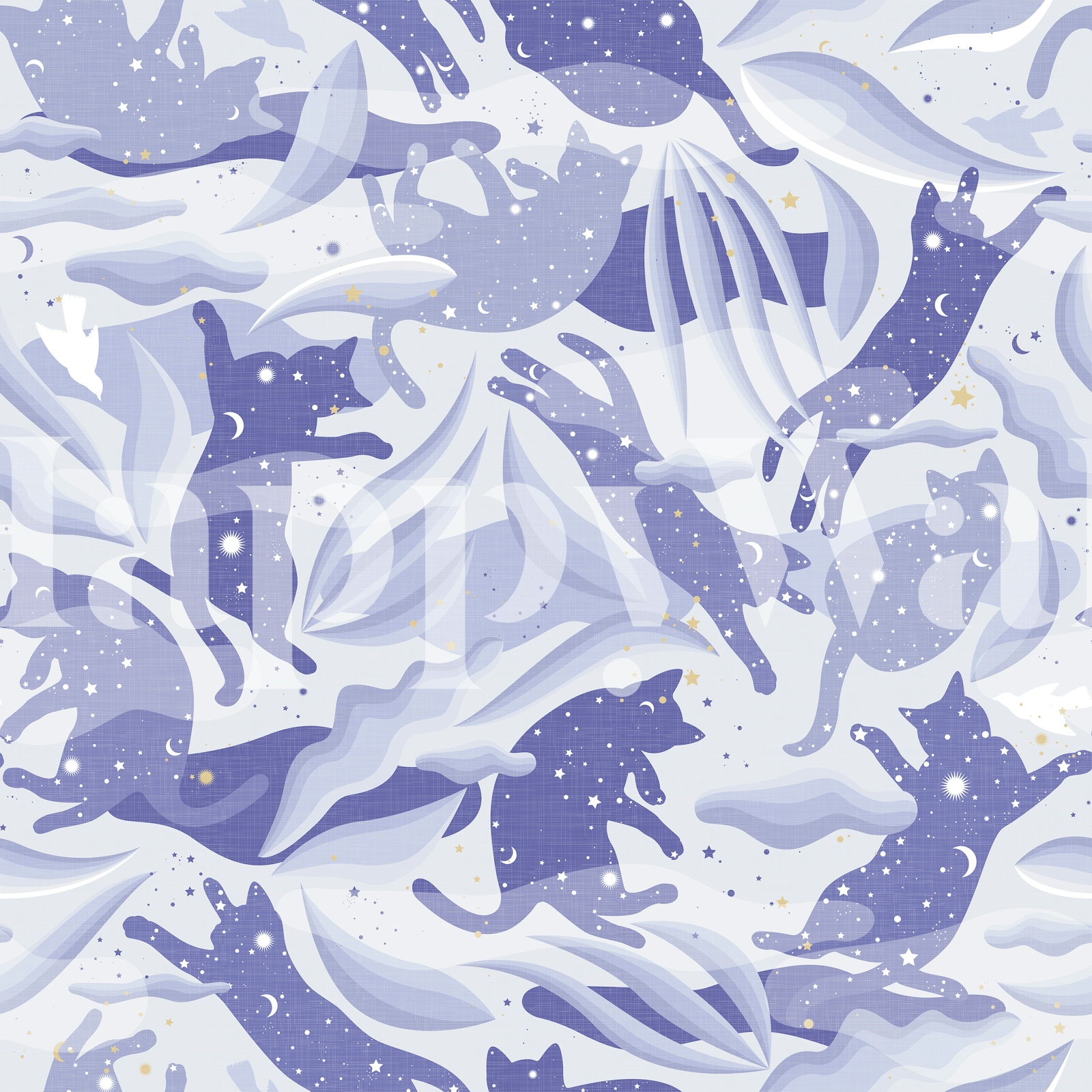 Dreams - Cats in Purple Shades Wallpaper | happywall.com