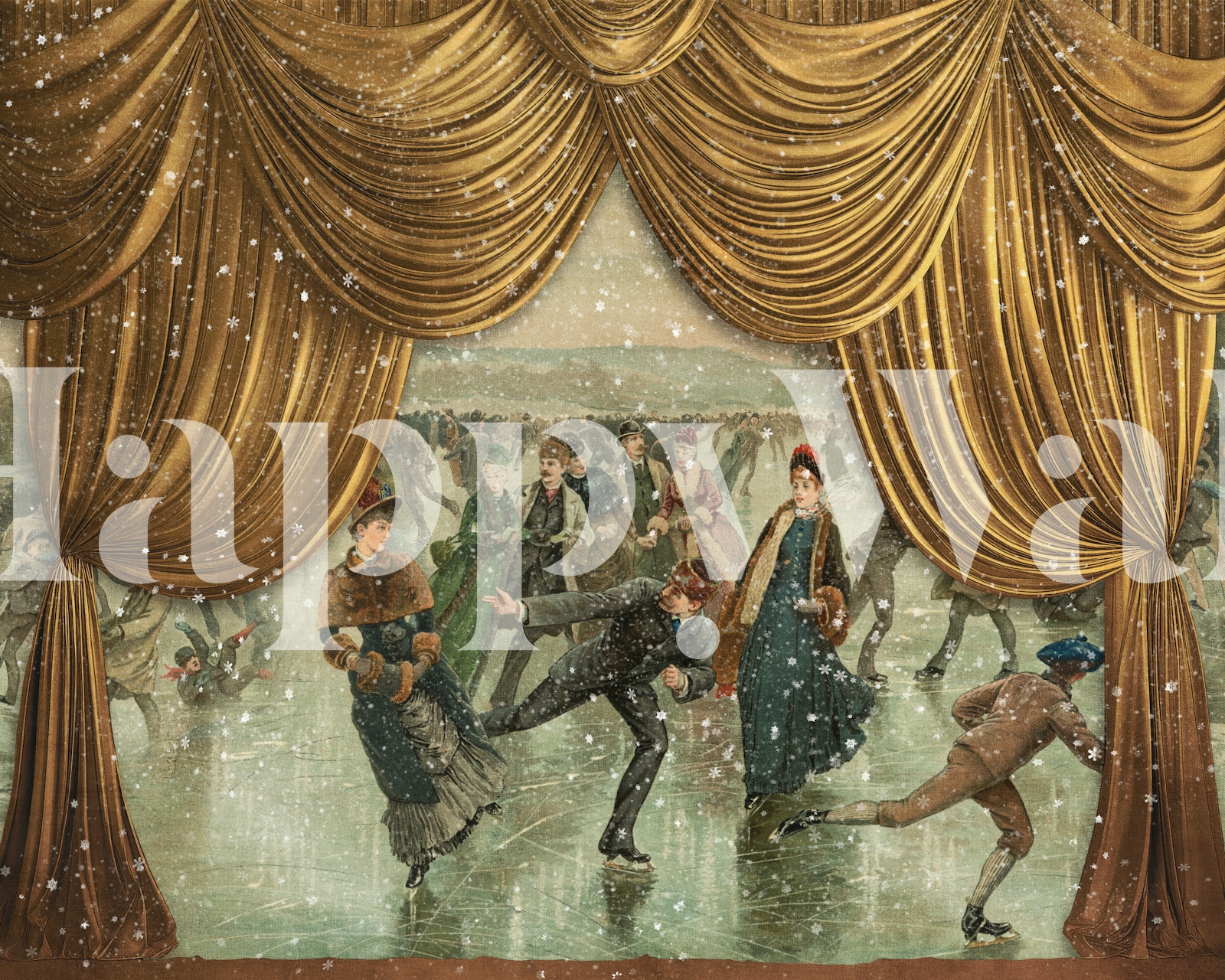 Winter Christmas Joy Gold - Happywall