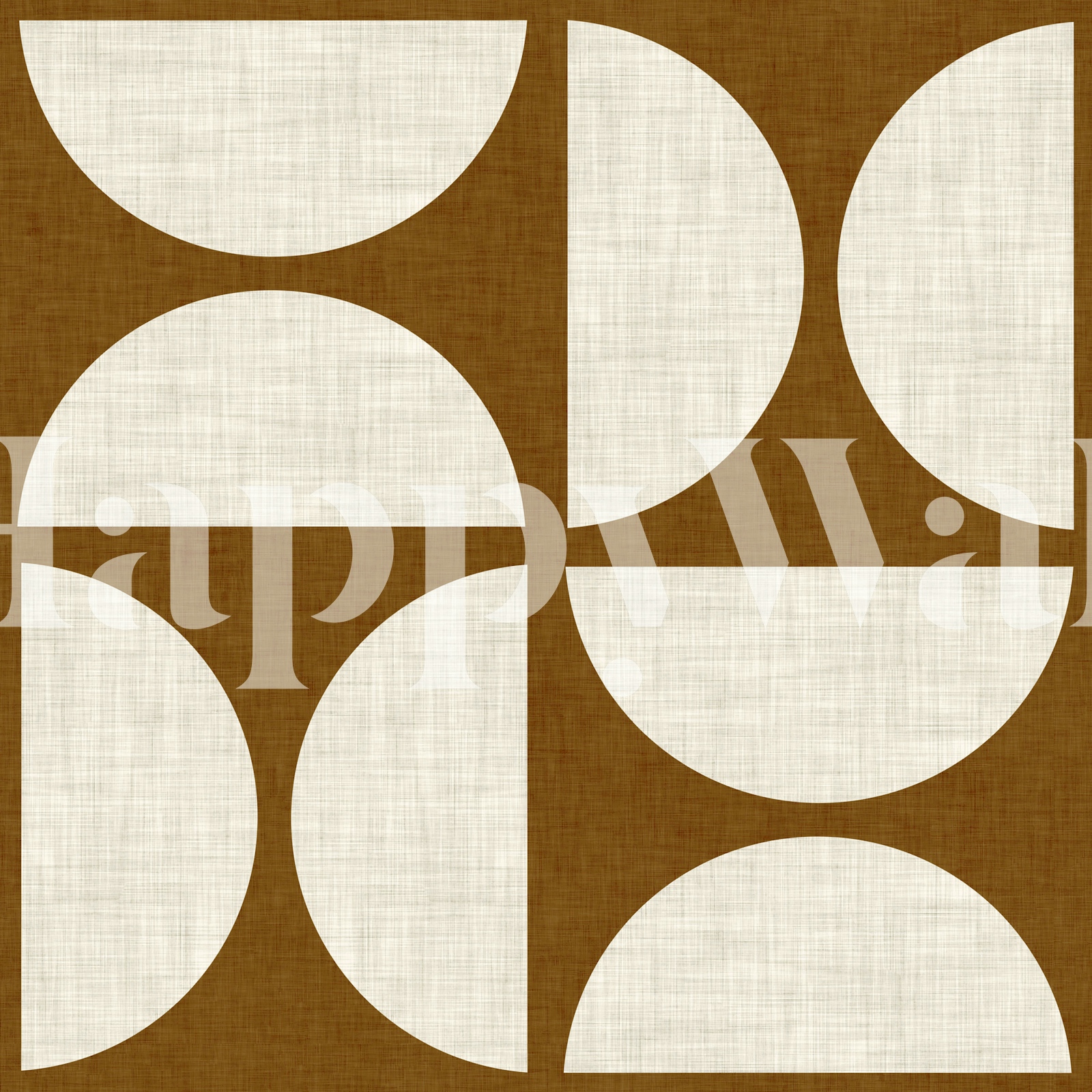 Mid-Century Modern Geometric Wallpaper Burnt Orange