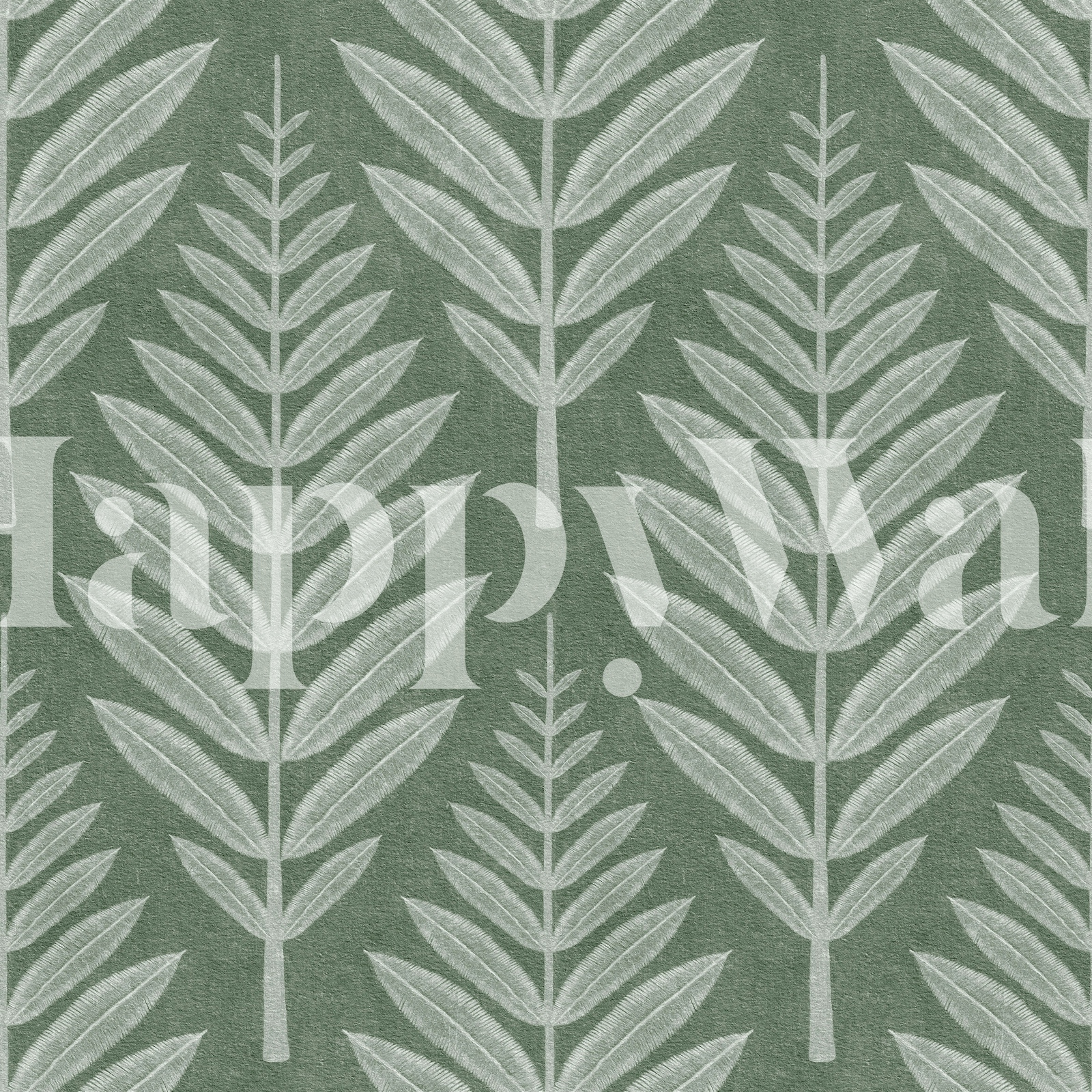 Earthy Green Leaf Wallpaper for Modern Decor