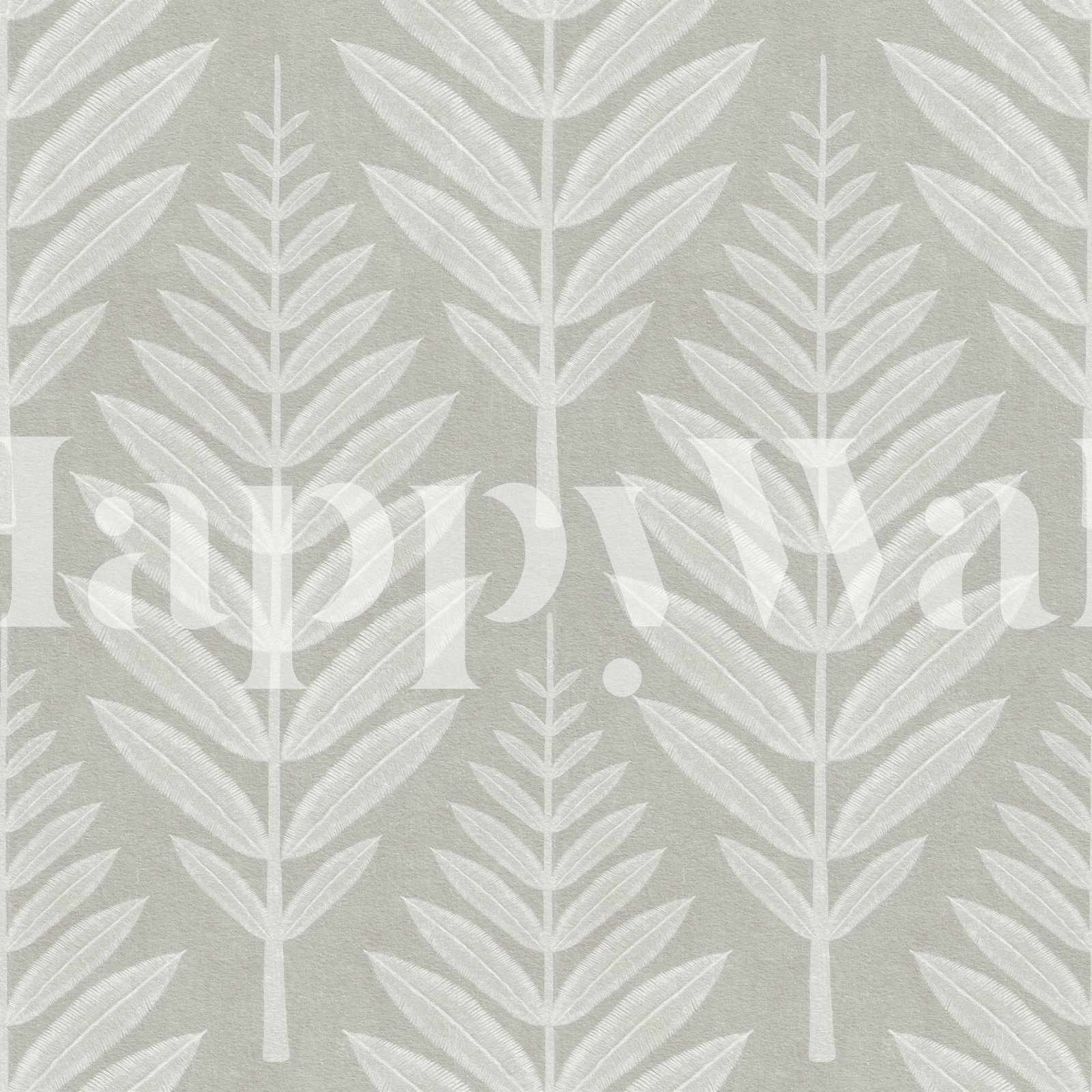 Frosted Leaf Pattern Grey Wallpaper