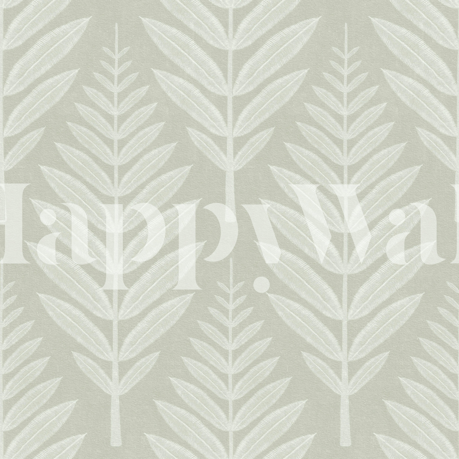 Frosted Leaf Pattern - Soft Linen | Happywall