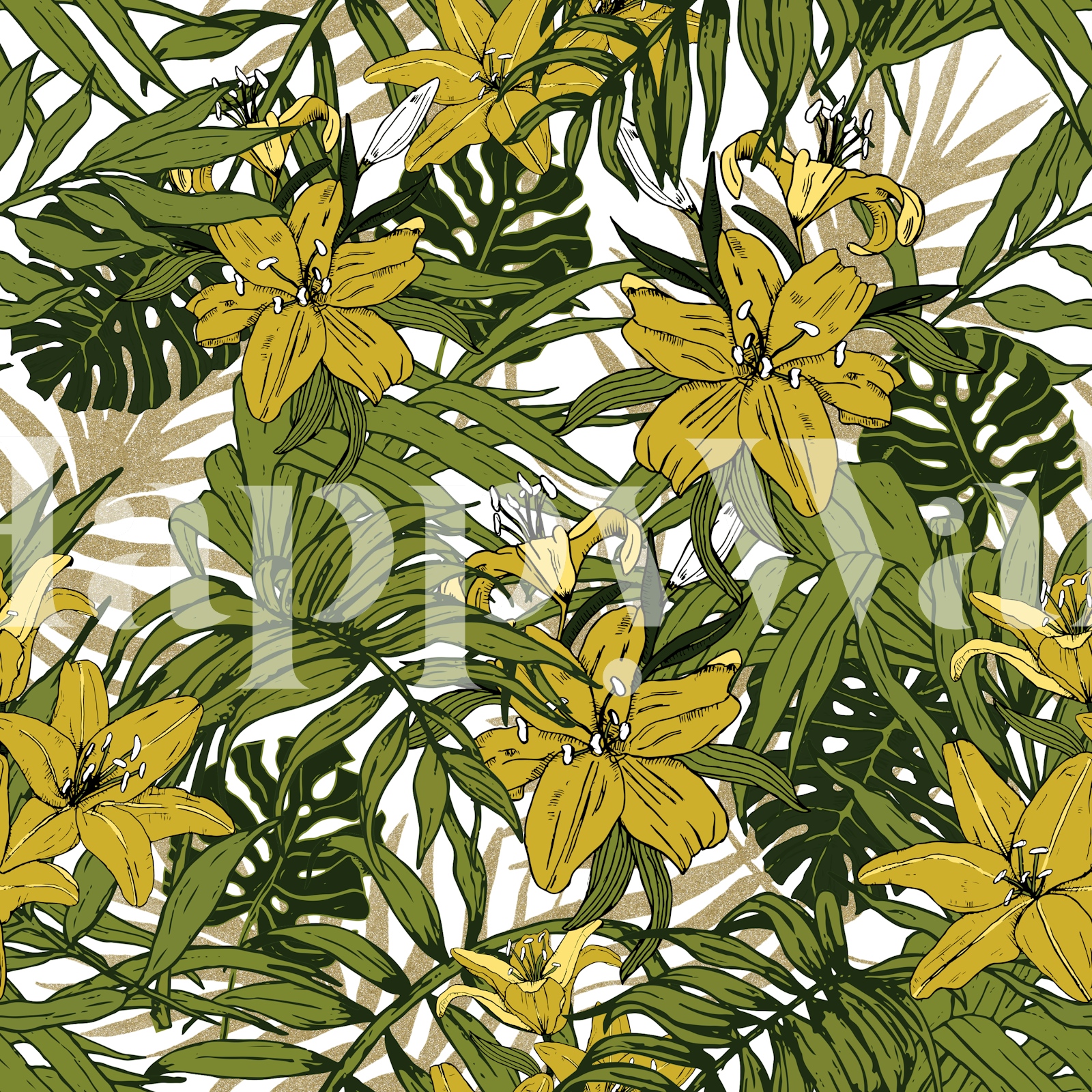 Vibrant Greenery Escape Wallpaper | happywall.com