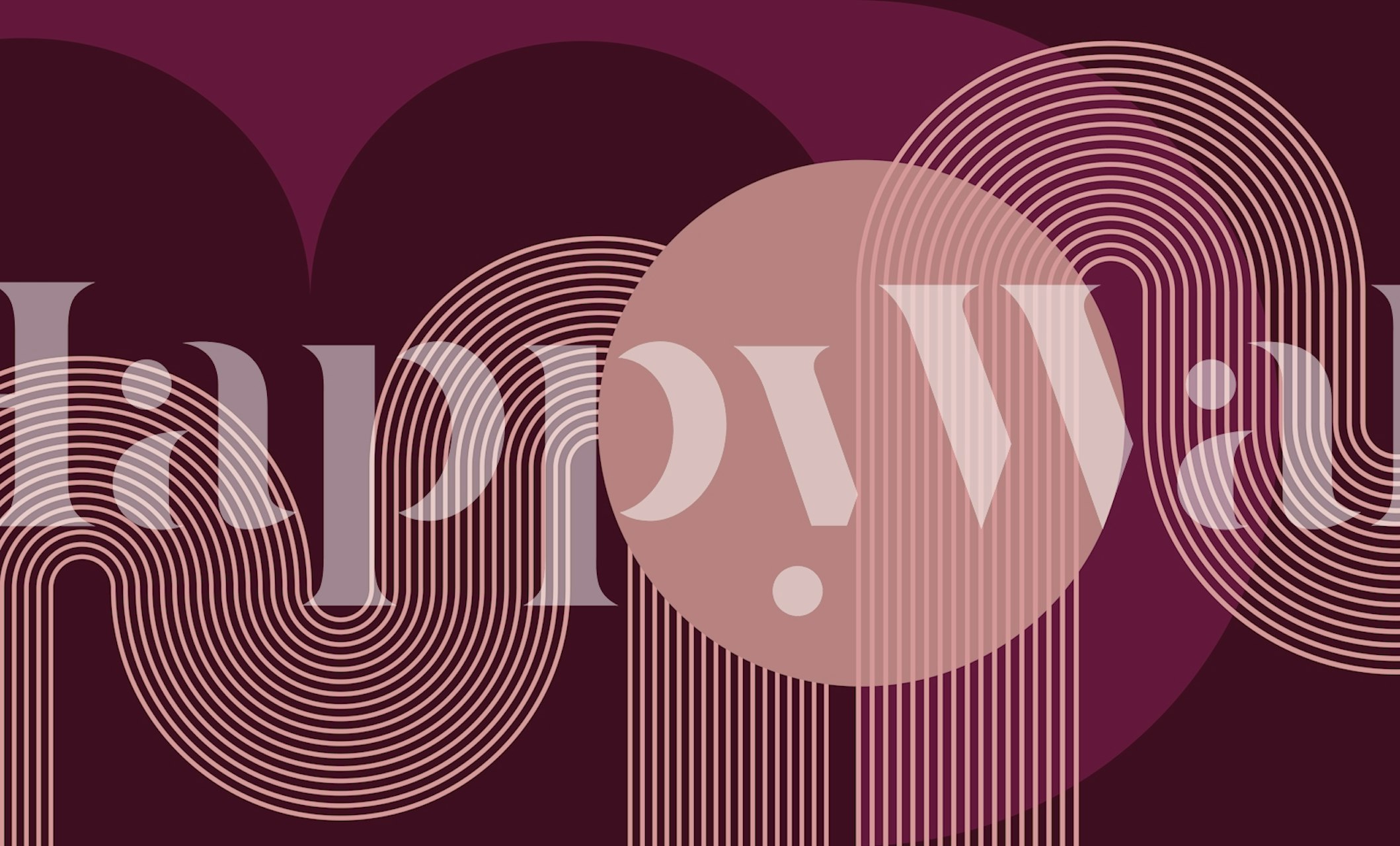 Cherry Coded Retro Curves Wallpaper | happywall.com