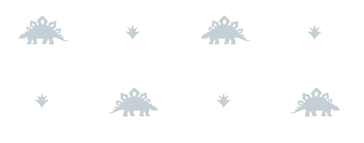 Tiny Stegosaurus White Peel and Stick Wallpaper