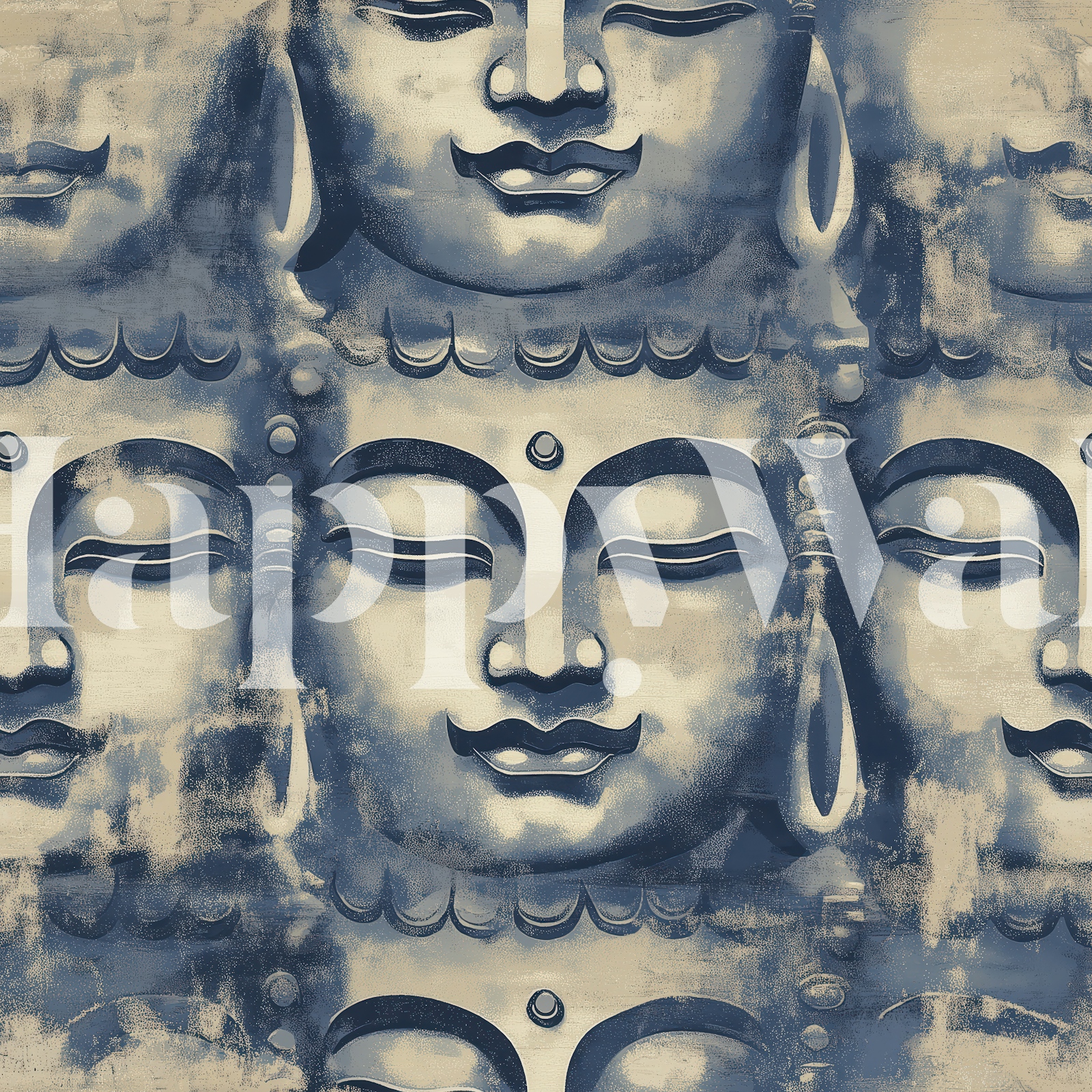 Zen Buddha Blue Wallpaper for Tranquil Rooms