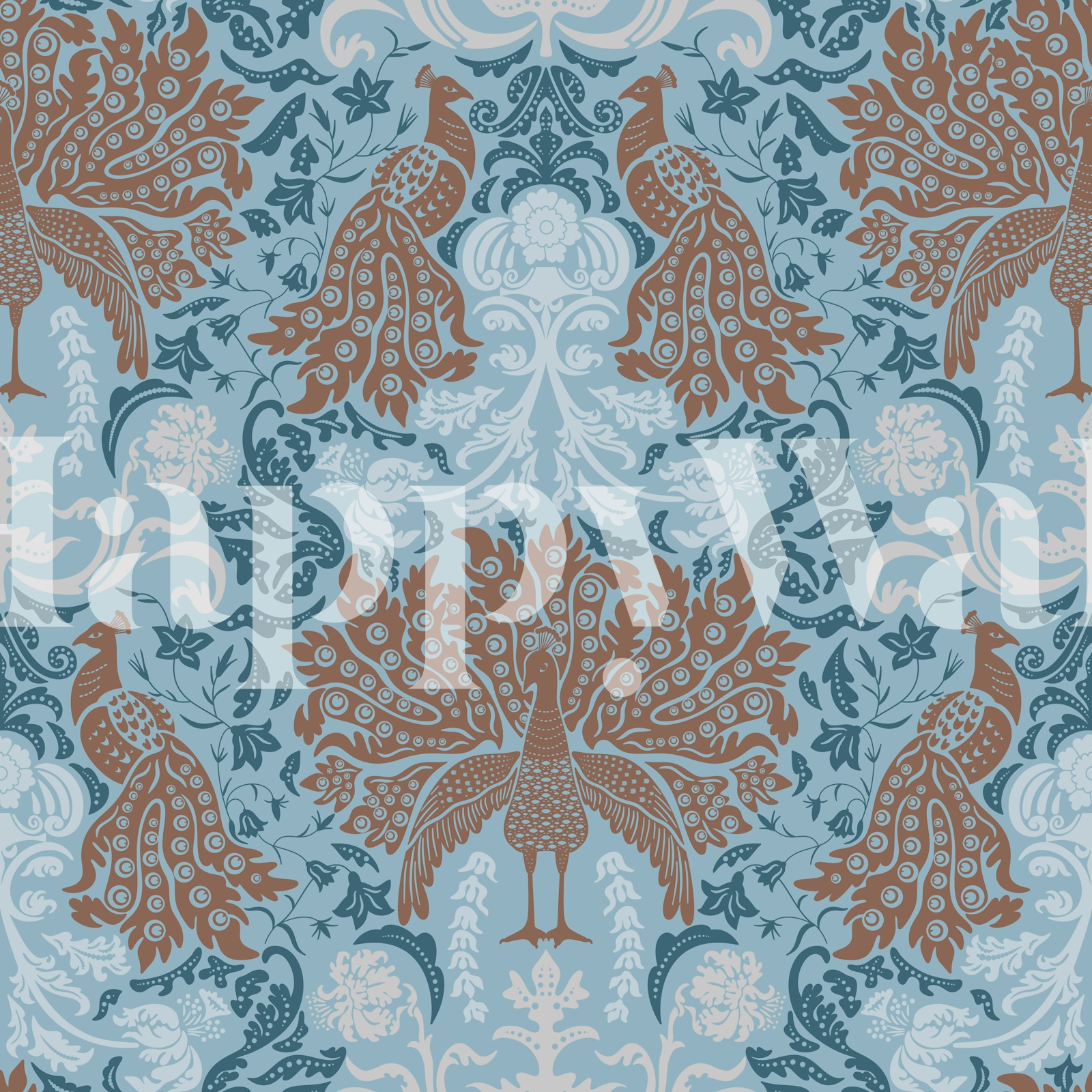 Magical Peacock Damask 2 Wallpaper | happywall.com