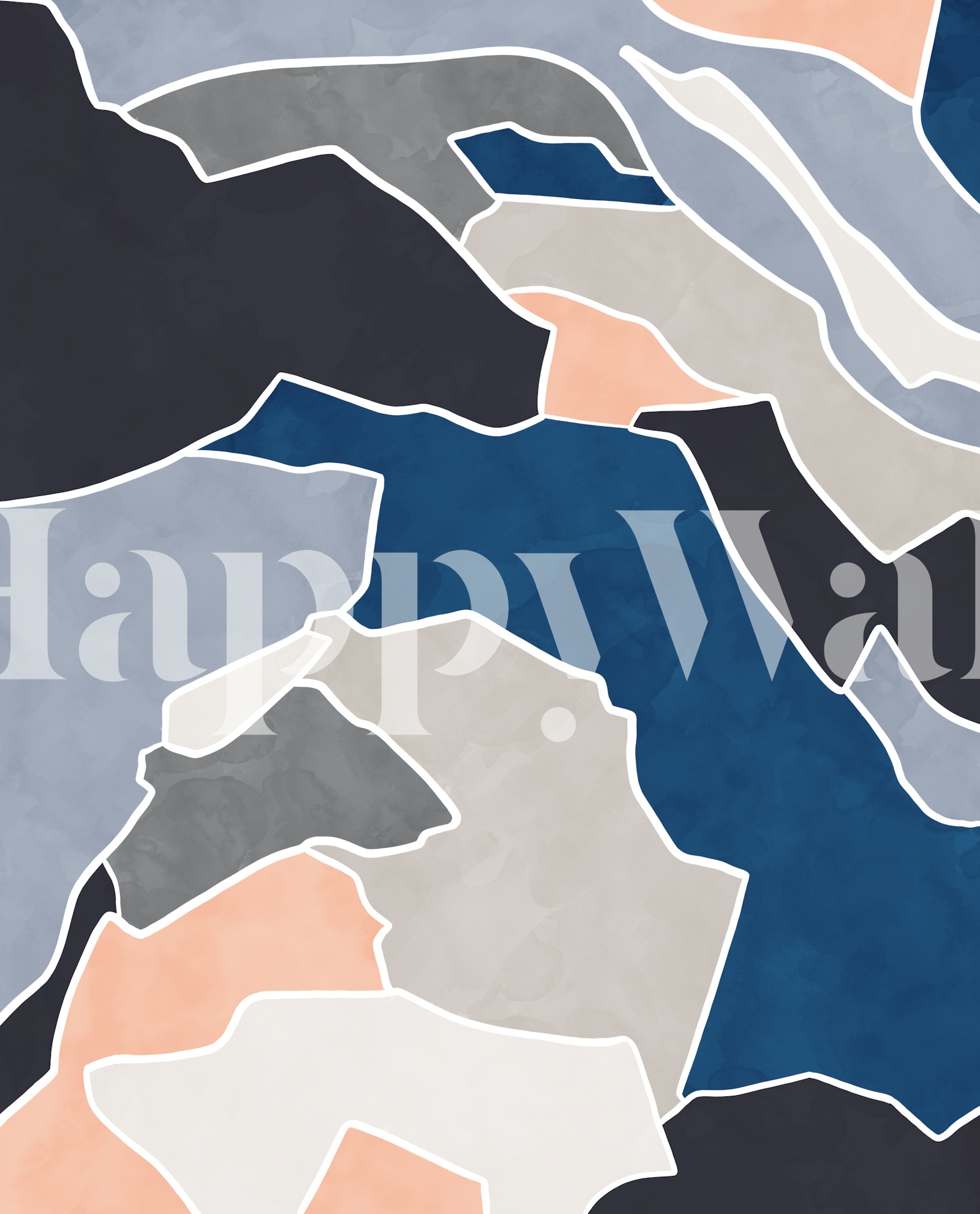 Contemporary Abstract Color Block Wallpaper
