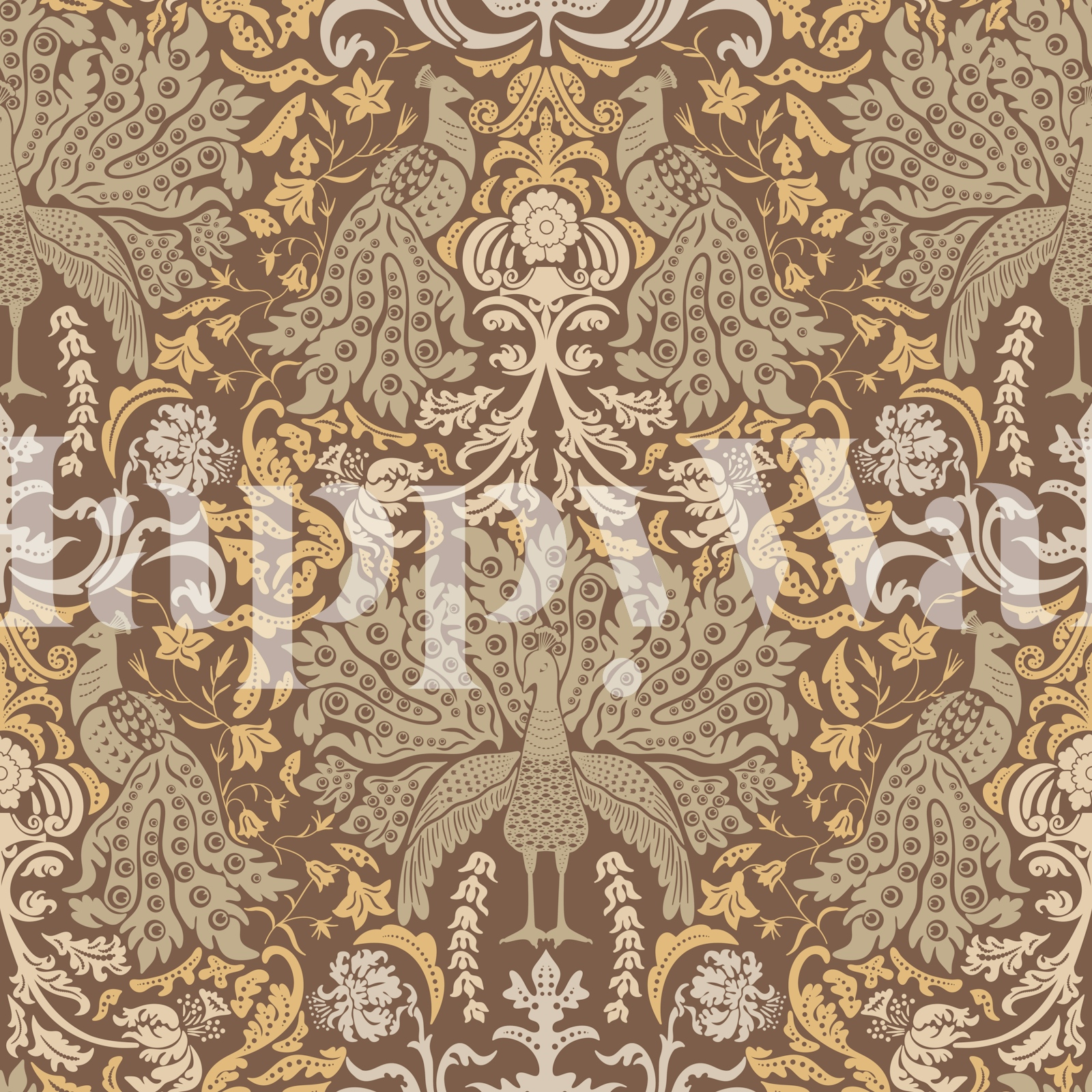 Magical Peacock Damask 4 Wallpaper