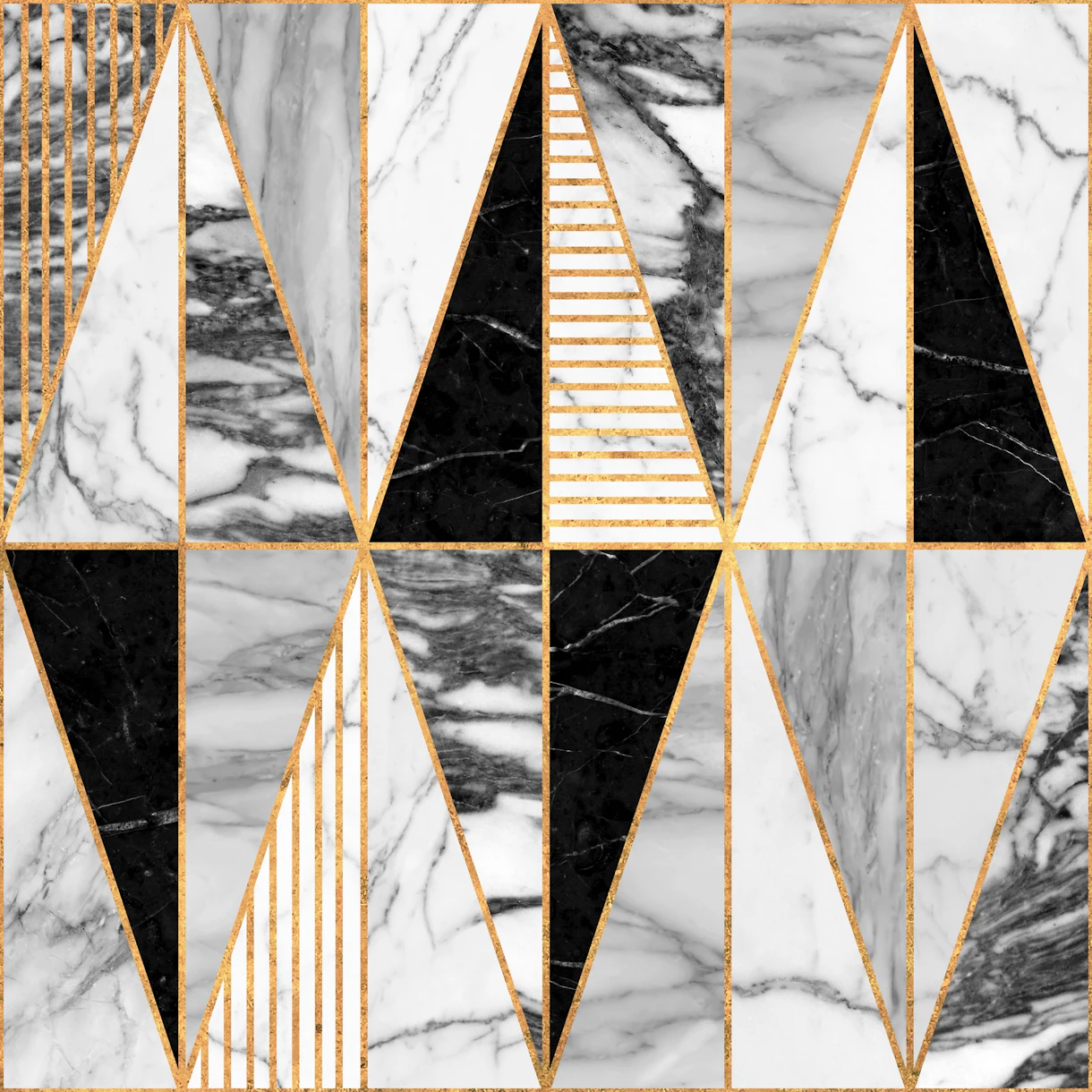Stylish Marble Triangles Wallpaper | Happywall