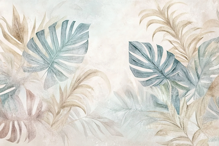 Soft Tropical Leaves Wallpaper for Home Decor
