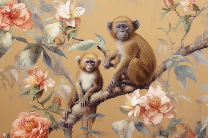 Monkeys Father and Son Wallpaper - Happywall.com