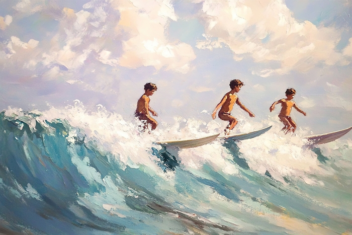 Kids on the wave - happywall.com