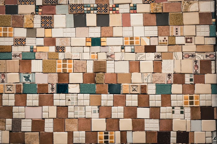 Vintage Tile Collage Wallpaper - Happywall